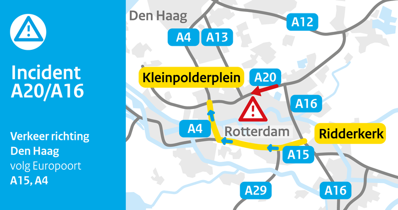 Hoofdrijbaan A16 dicht door ongeval | Rijkswaterstaat Verkeersinformatie
